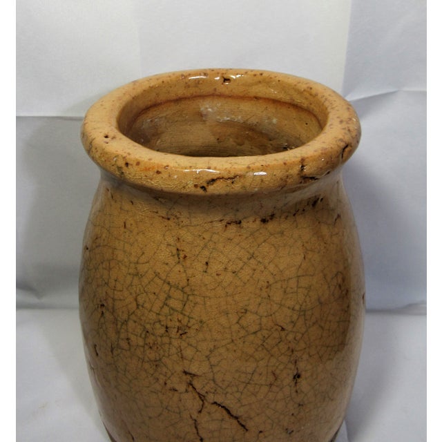 Mid-Century Rustic Pottery Jug Vase Pot | Chairish
