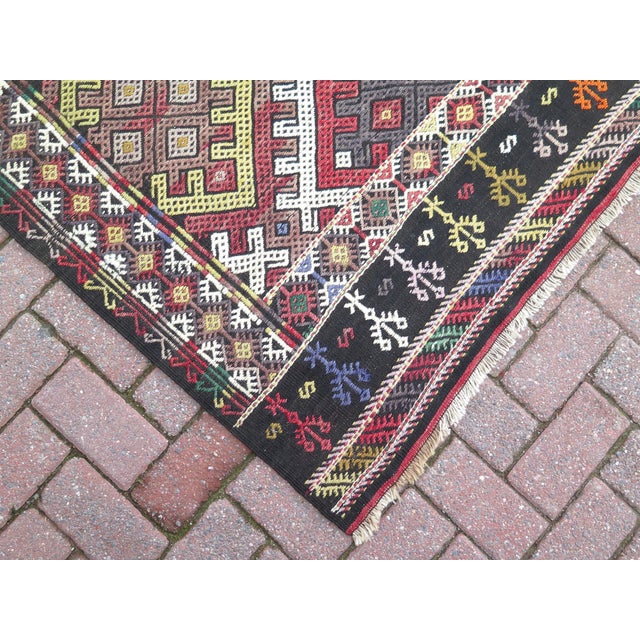 Mid 20th Century Vintage Multicolor Turkish Handmade Boho Kilim Area ...