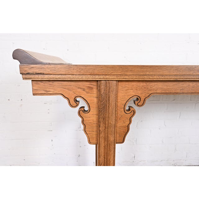 Baker Furniture Hollywood Regency Chinoiserie Burled Walnut Altar Table ...