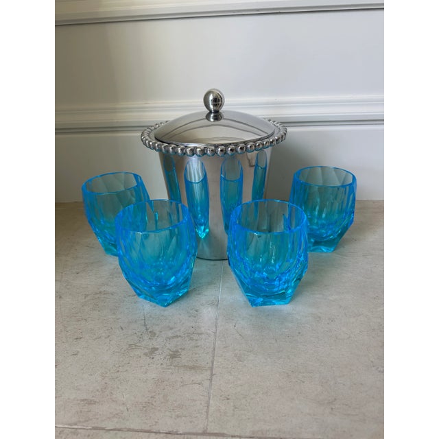 Vintage Italian Mario Luca Giusti Turquoise Acrylic Tumblers - a Pair ...