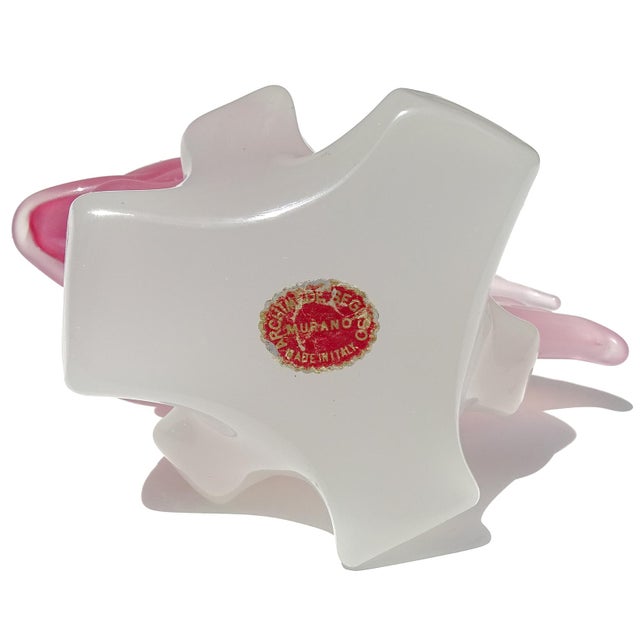 Seguso Murano Vintage Opalescent Pink White Italian Art Glass Angel ...
