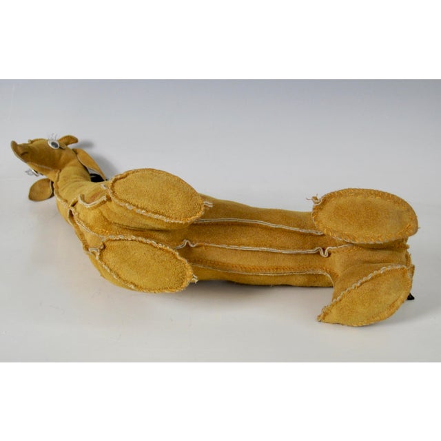 1970s Folk Art Suede Leather Giraffe Stuffed Animal | Chairish