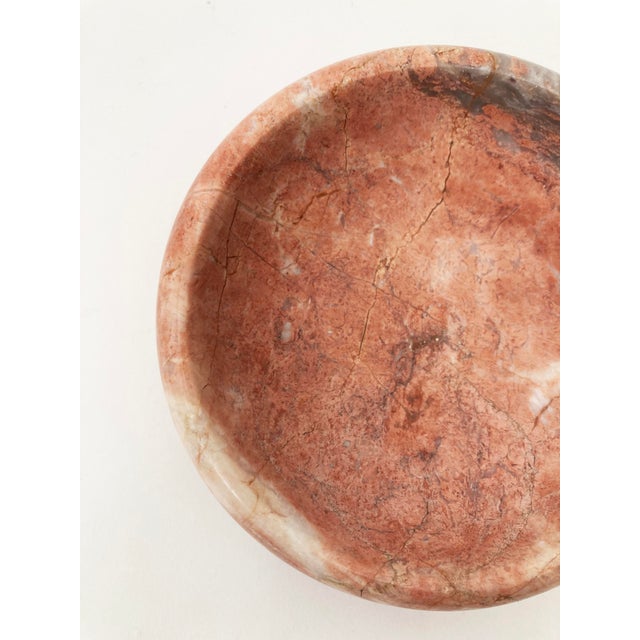 1960s Red Travertine Stone Trinket Bowl | Chairish