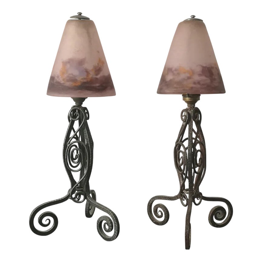 Table Lamps from Muller Frères, 1890s, Set of 2 | Chairish