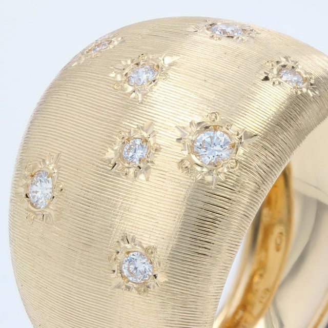 Modern Diamonds 18 Karat Yellow Gold Satin Finish Bangle Ring Size 7 ...