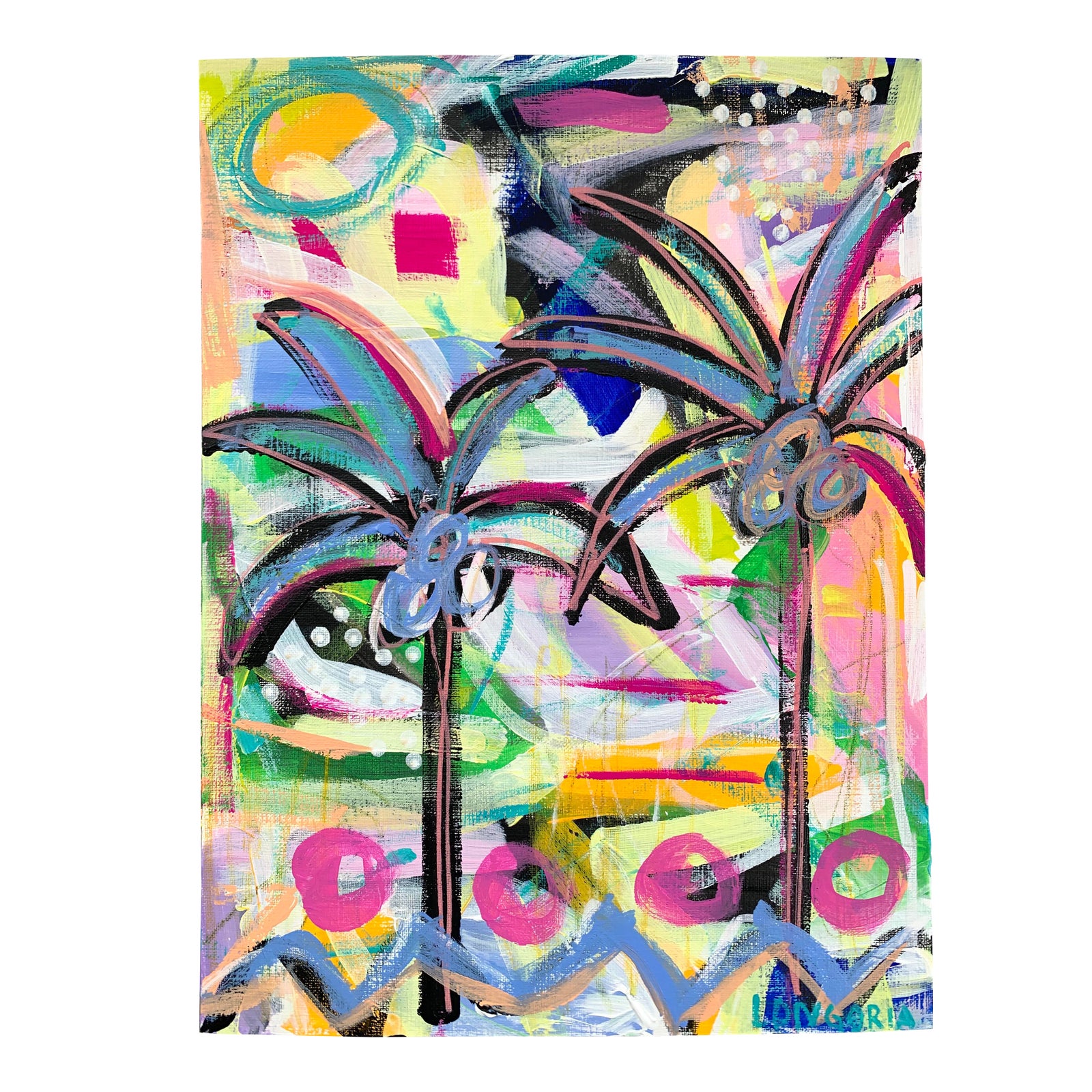 “Palms #19” Abstract Painting by Christina Longoria | Chairish