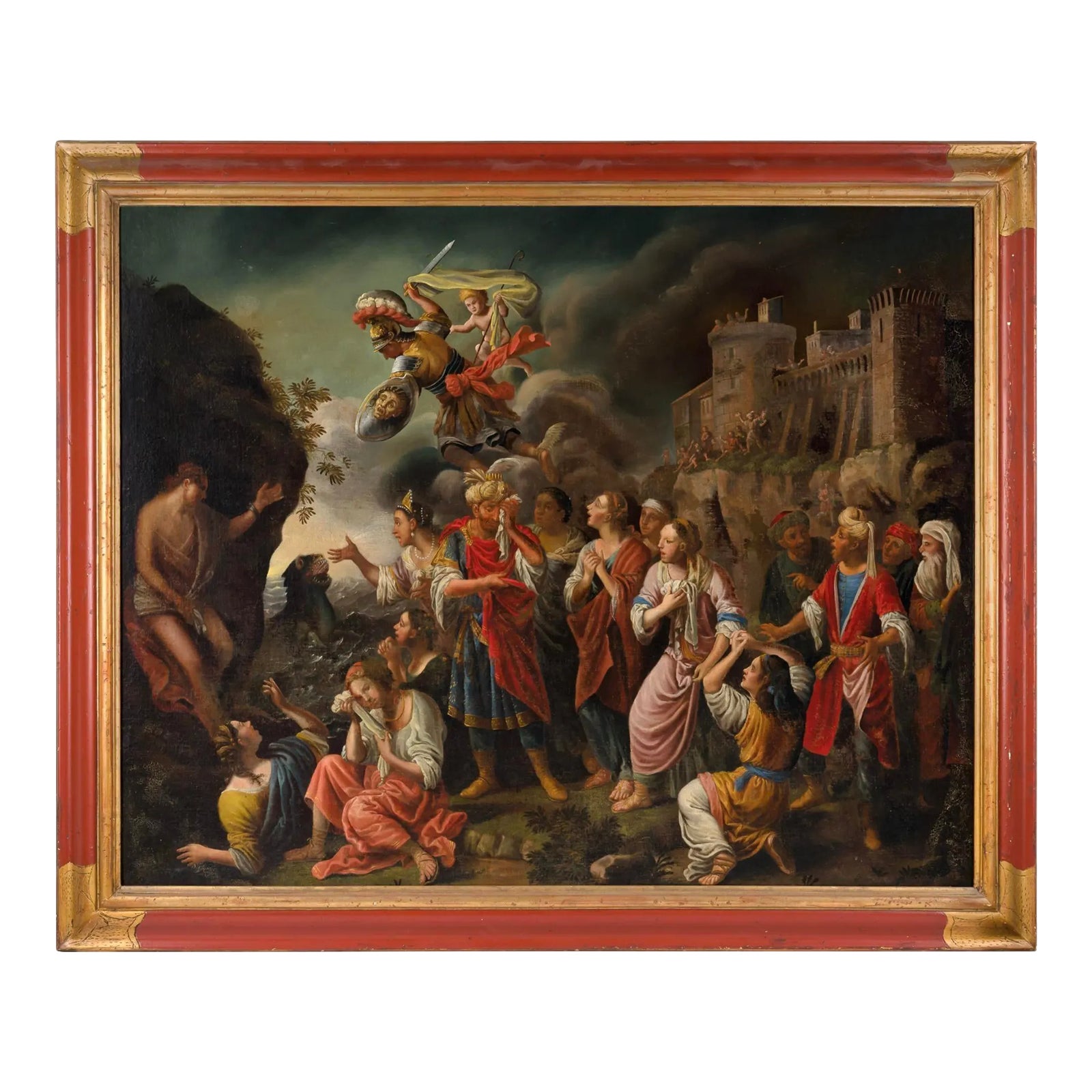 'Perseus Rescuing Andromeda' Oil on Canvas Large Old Master Painting ...