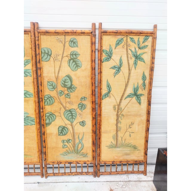 Monumental Vintage Hand Painted Tropical Palm Tree Double Sided Burnt ...