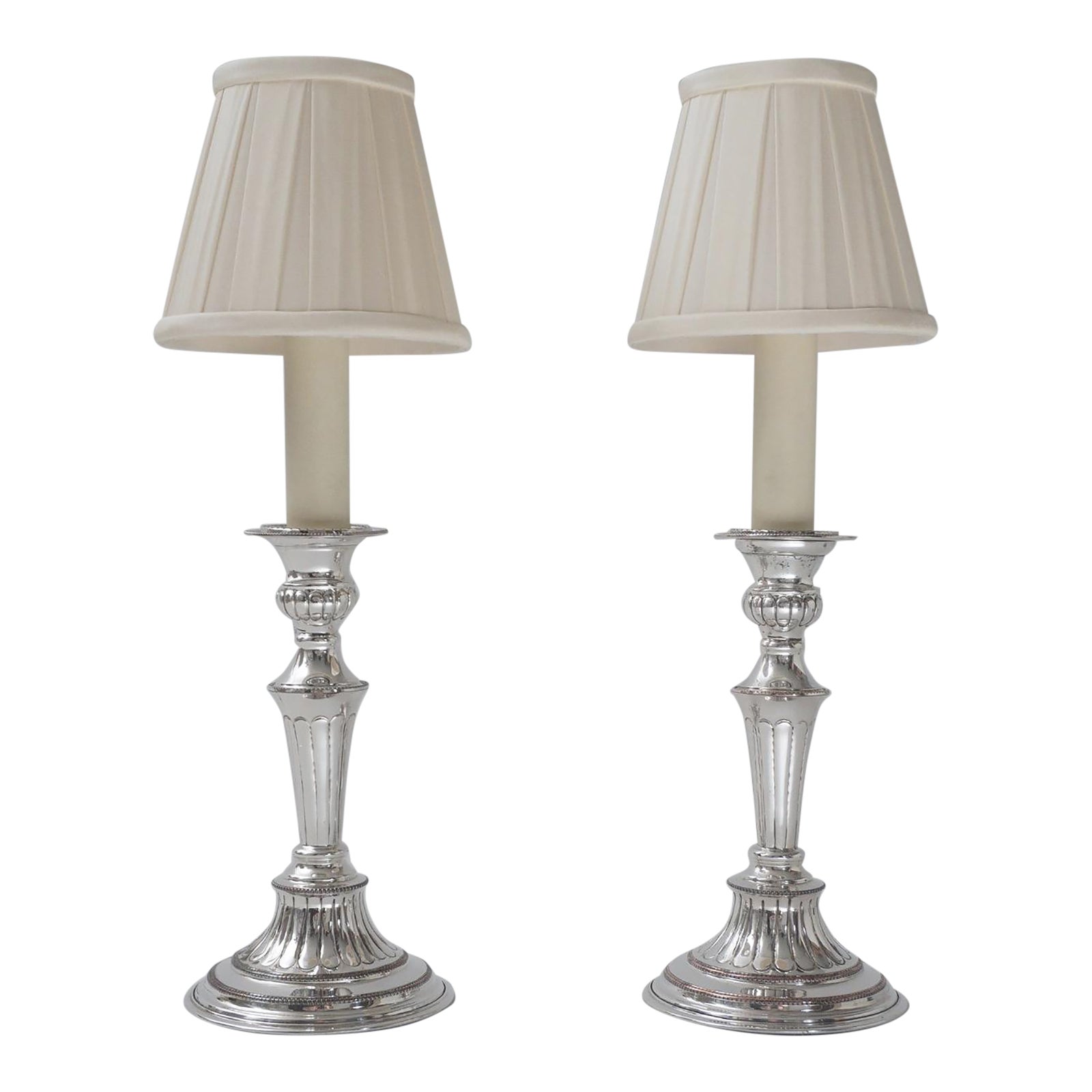 1920's English Art Deco Antique Sheffield Candlestick Table Lamps ...