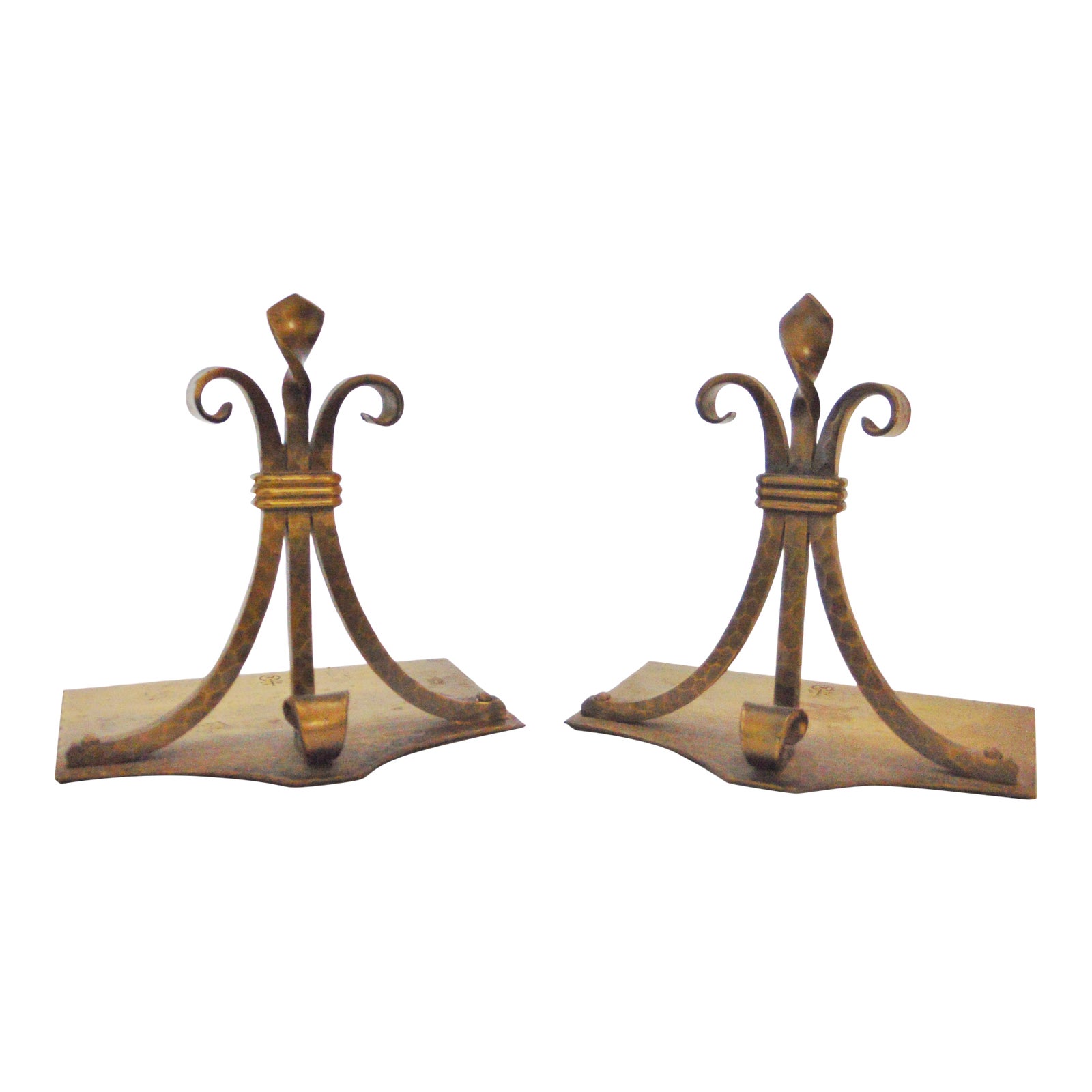 Roycroft Art & Crafts Hammered Copper Bookends | Chairish