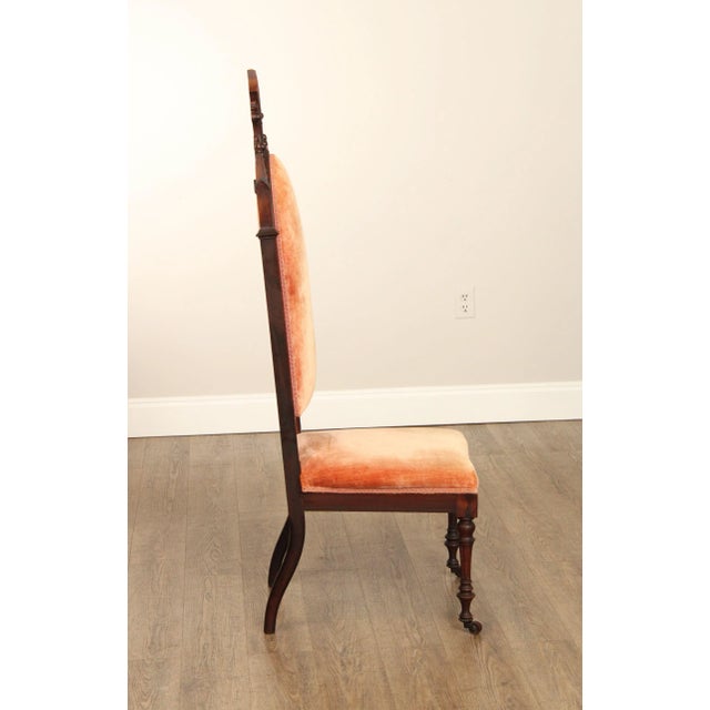 Gothic Revival Antique Carved Rosewood High Back Hall Chair | Chairish