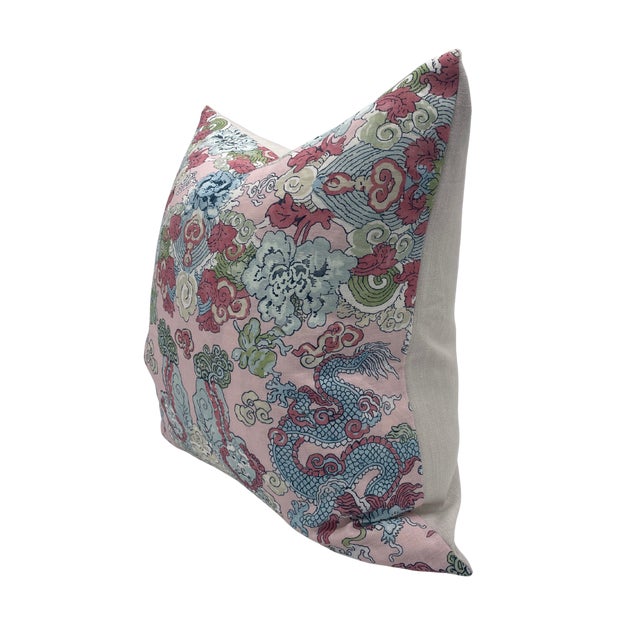 Blush Schumacher Magic Mountain Dragon Pillows- A Pair | Chairish