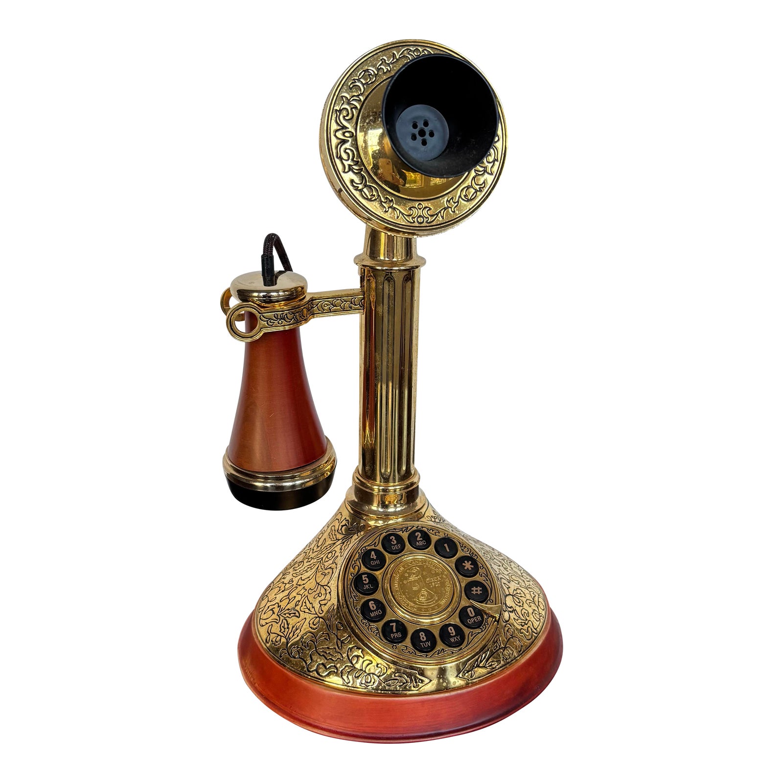 Vintage Reproduction of a 1930’s Phone With Push-Button Phone | Chairish