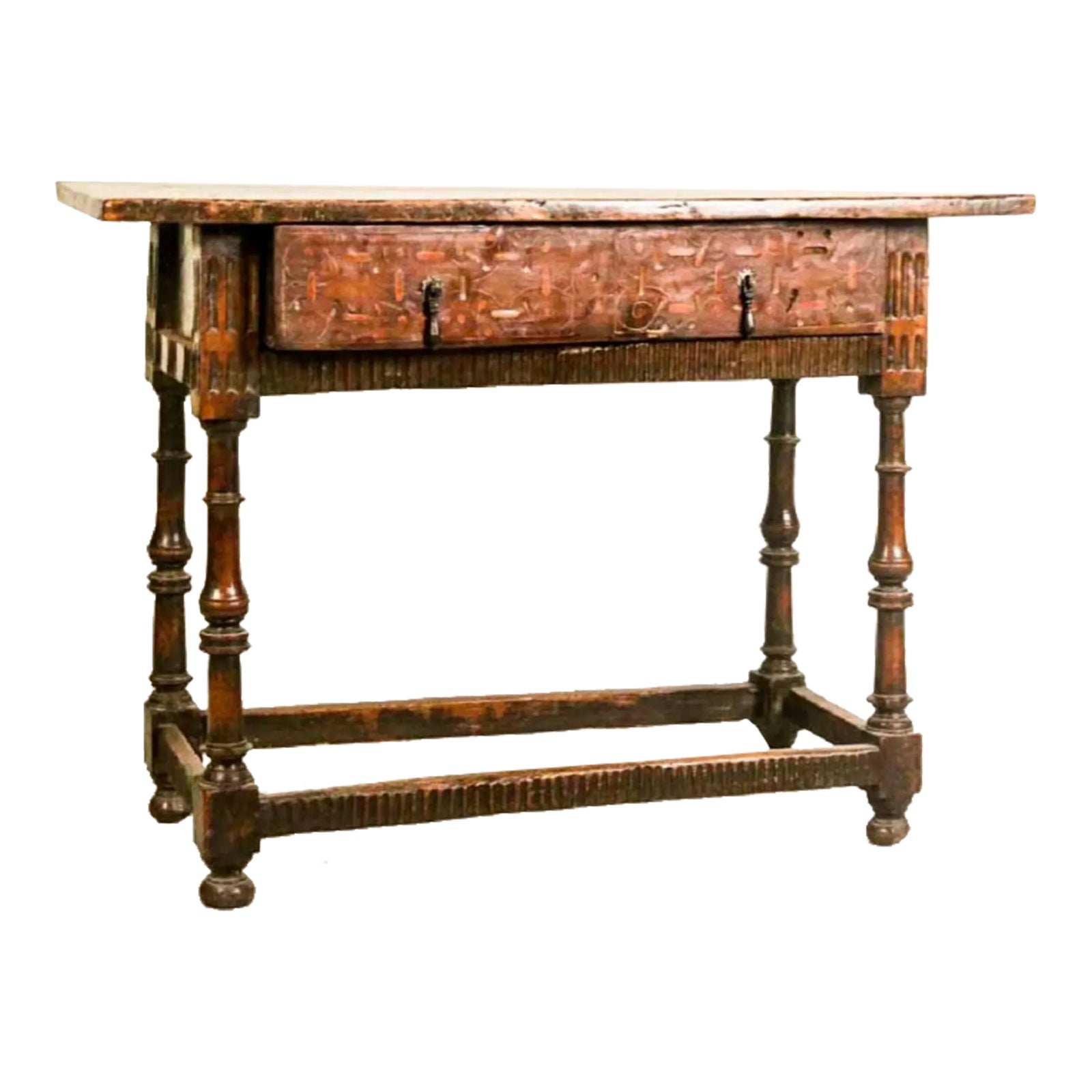18th Century Antique Spanish Oak Console Table | Chairish
