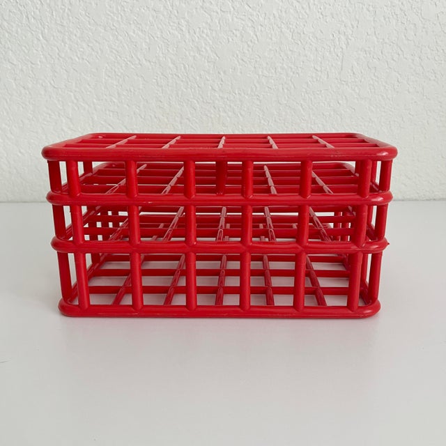 Vintage 1980s Yaffa Desk Organizer Red | Chairish