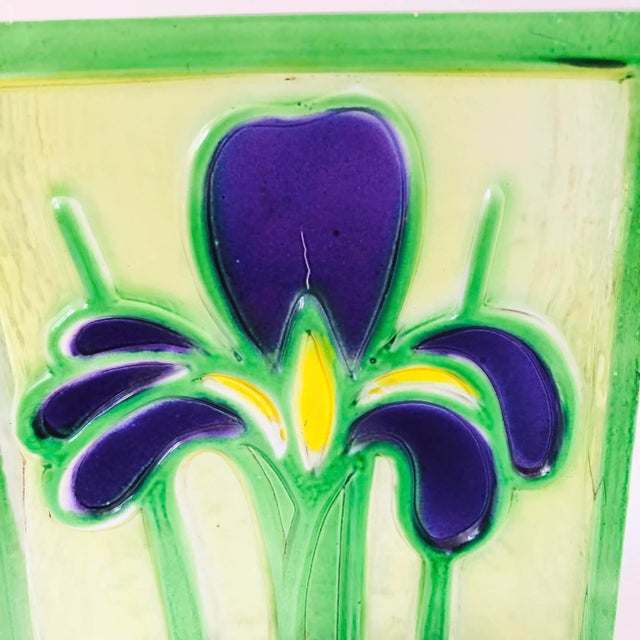 Romanian Glass Iris Vase | Chairish
