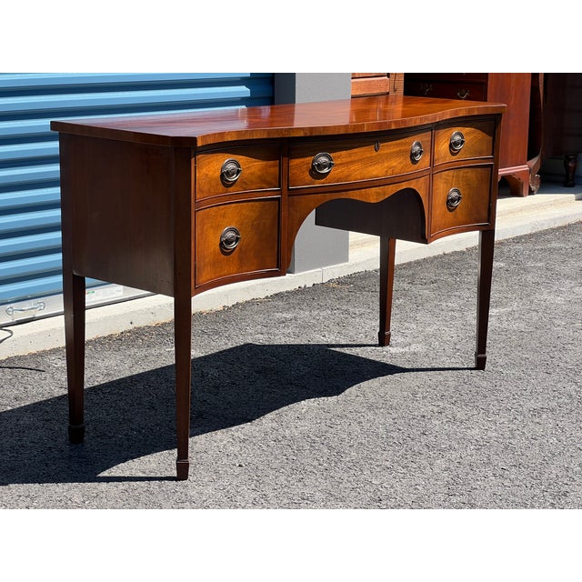 1980s Vintage Mahogany Serpentine Sideboard by Paine Furniture Boston ...