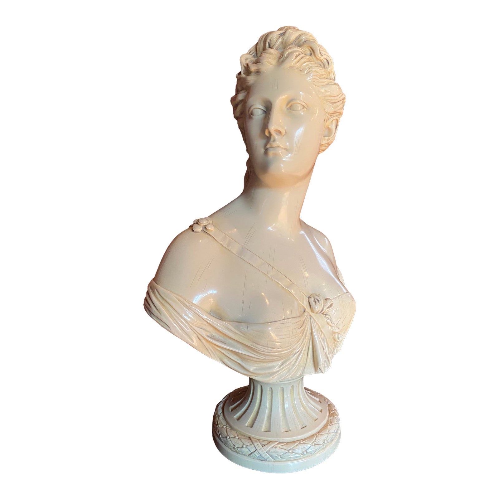 1930s Traditional Roman Female Bust Sculpture | Chairish