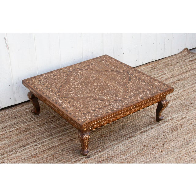 Anglo Indian Inlay Bajot Table | Chairish