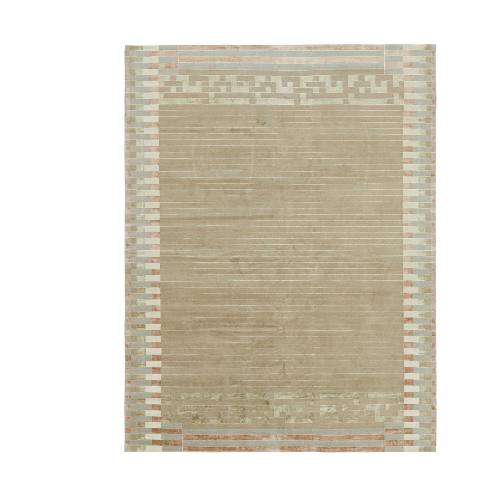 Rug & Kilim’s Austrian Art Deco Style Rug With Stripes and Geometric ...