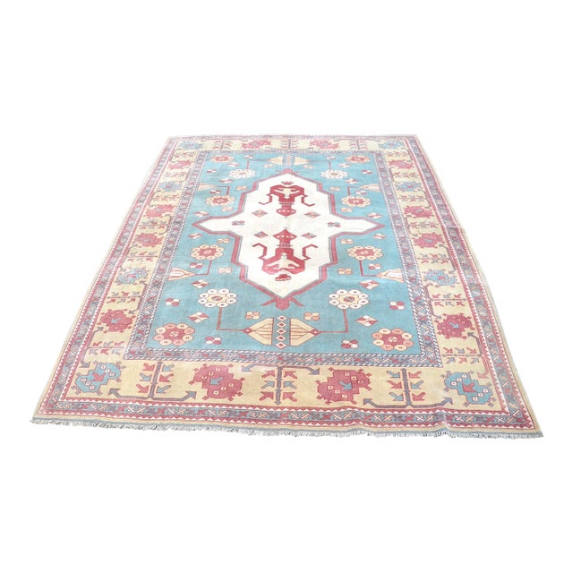 1960s Vintage Blue Rug | Chairish