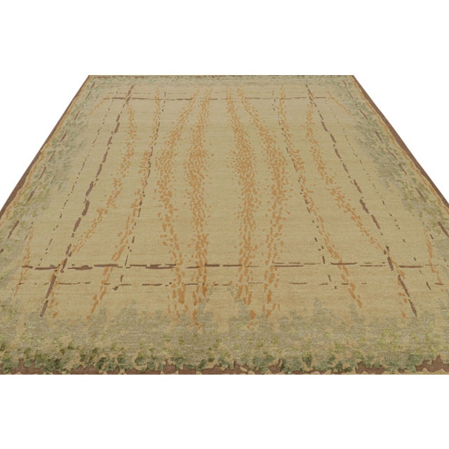 Rug & Kilim’s Modern French Art Deco Style Rug in Brown With Geometric ...