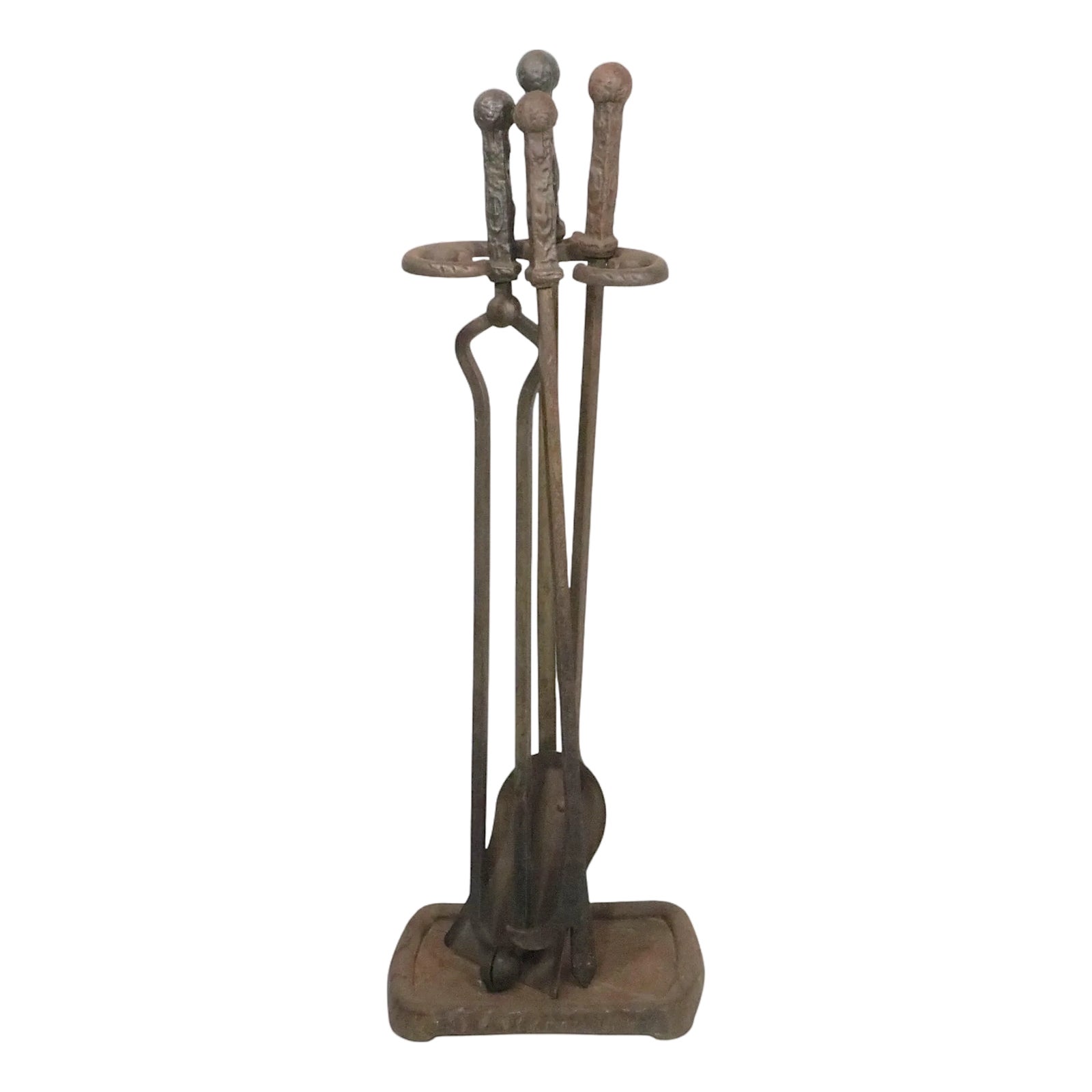 Vintage 4 Pc. Arts and Crafts Iron Fireplace Tool Set Made in Usa C ...