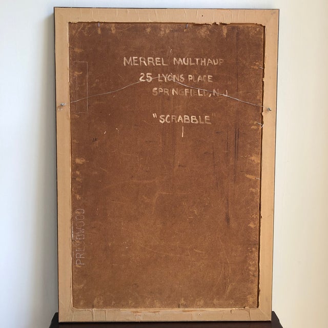 Mid-20th Century "Scrabble" Competition, Oil-On-Board -- Framed | Chairish