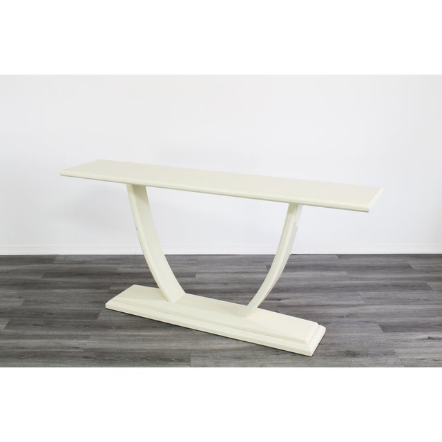 Arch Deco Style Curved Lacquered Console Table | Chairish