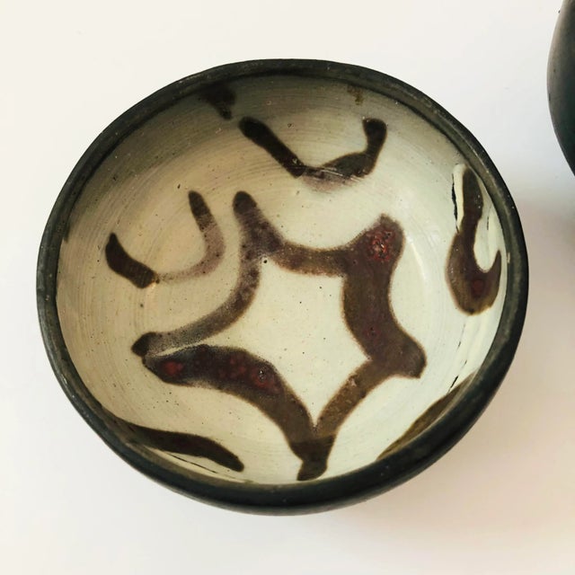 Pair of Small Raku Pottery Bowls | Chairish