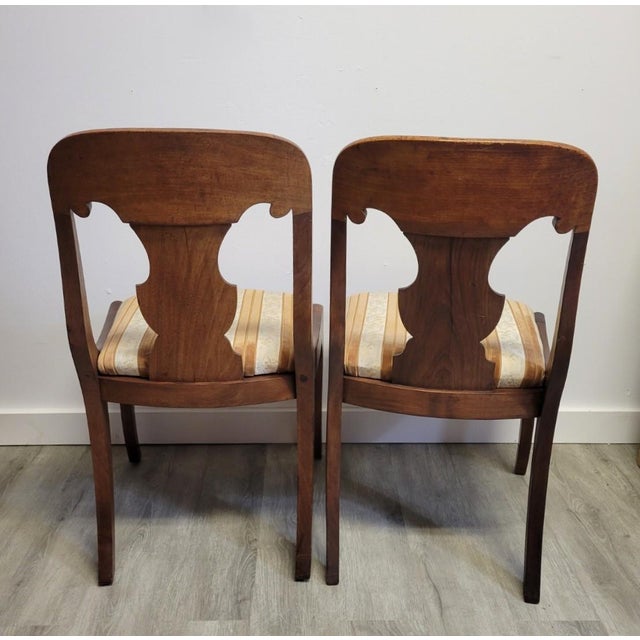Set of Four Biedermeier Revival Walnut Dining Chairs, Early 20th ...