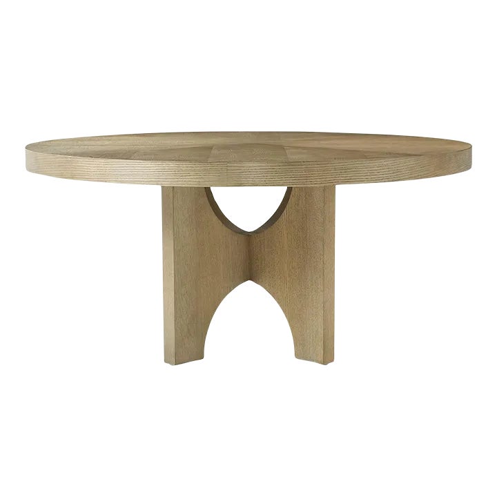 Modern Round Light Ash Dining Table | Chairish