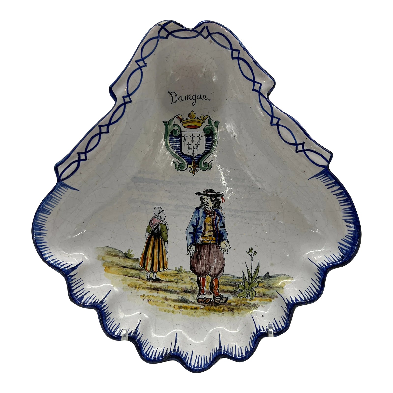 Unusual Vintage French Quimper Faience Pottery Figural Dish | Chairish