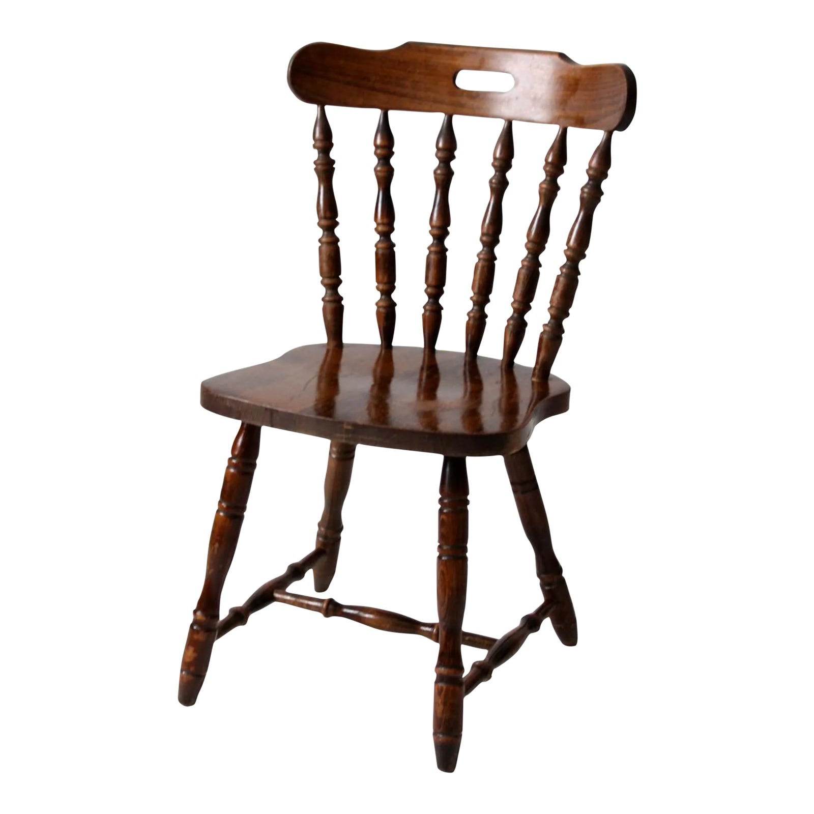 Vintage Wood Pub Style Chair | Chairish
