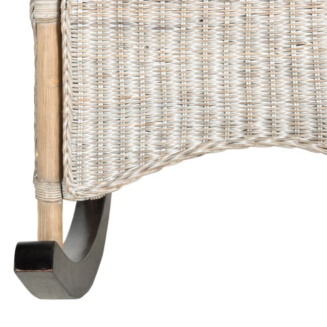 Jessica Wicker Rocking Chair in Antique Grey | Chairish