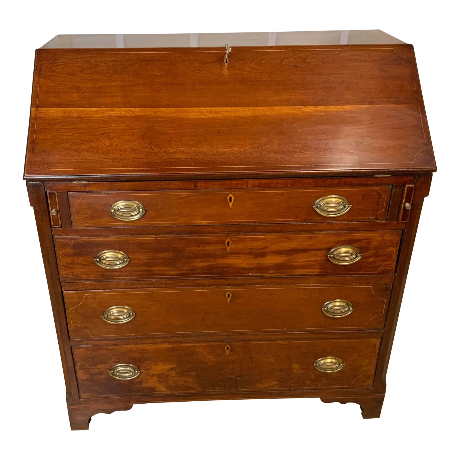 American Cherry Slant Front Desk | Chairish