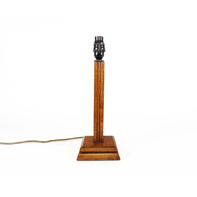 Art Deco British Oak Table Lamp, 1930s | Chairish