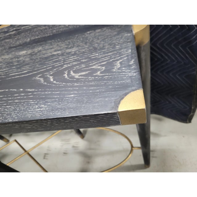 Gabby Fiona Long Distressed Console Table With Brass Details | Chairish