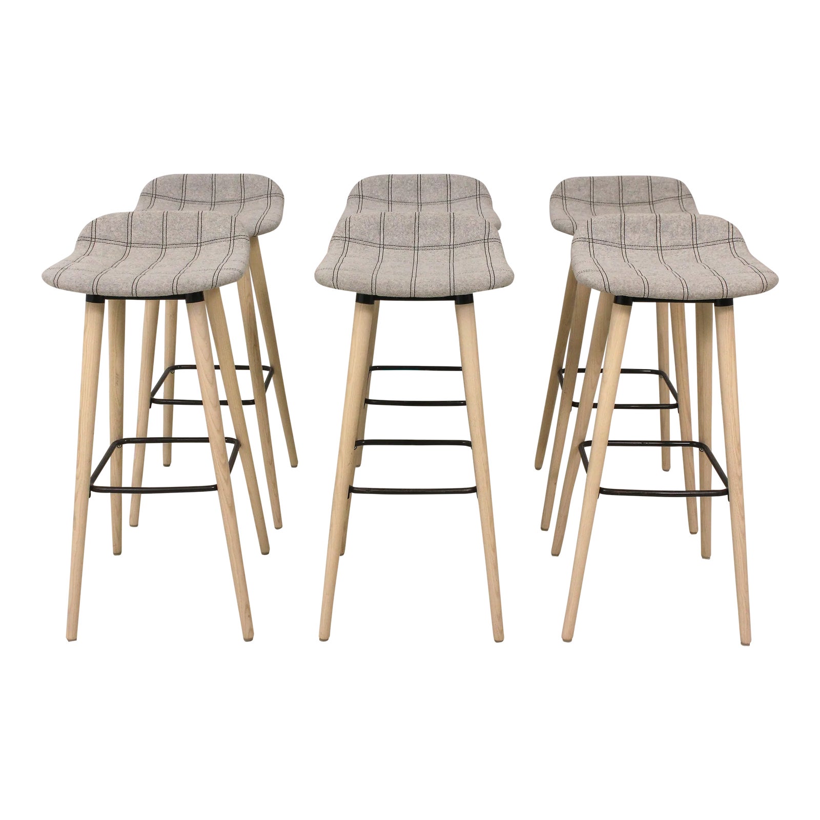 Set of 6 Offect Modern Design Bar Counter Chair Stools | Chairish