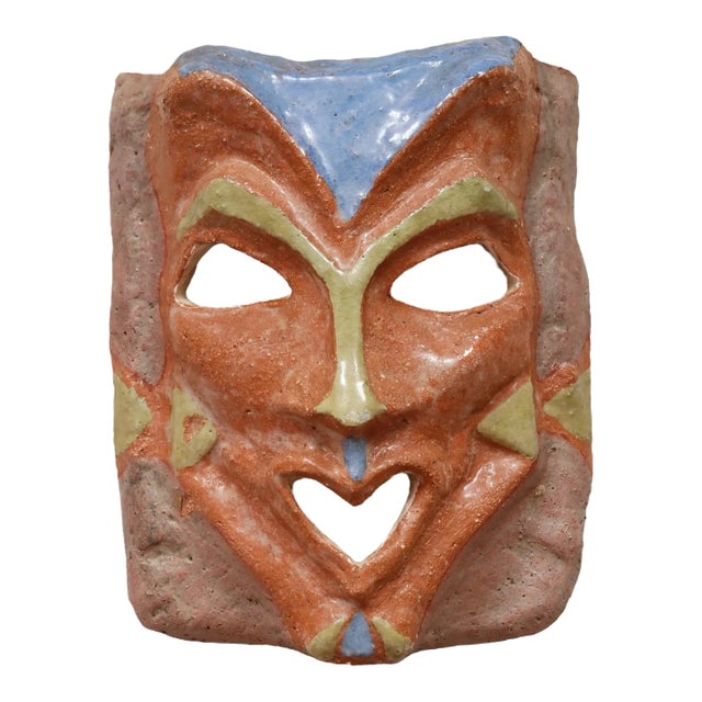 Signed Terracotta “Greek Theater” Mask | Chairish