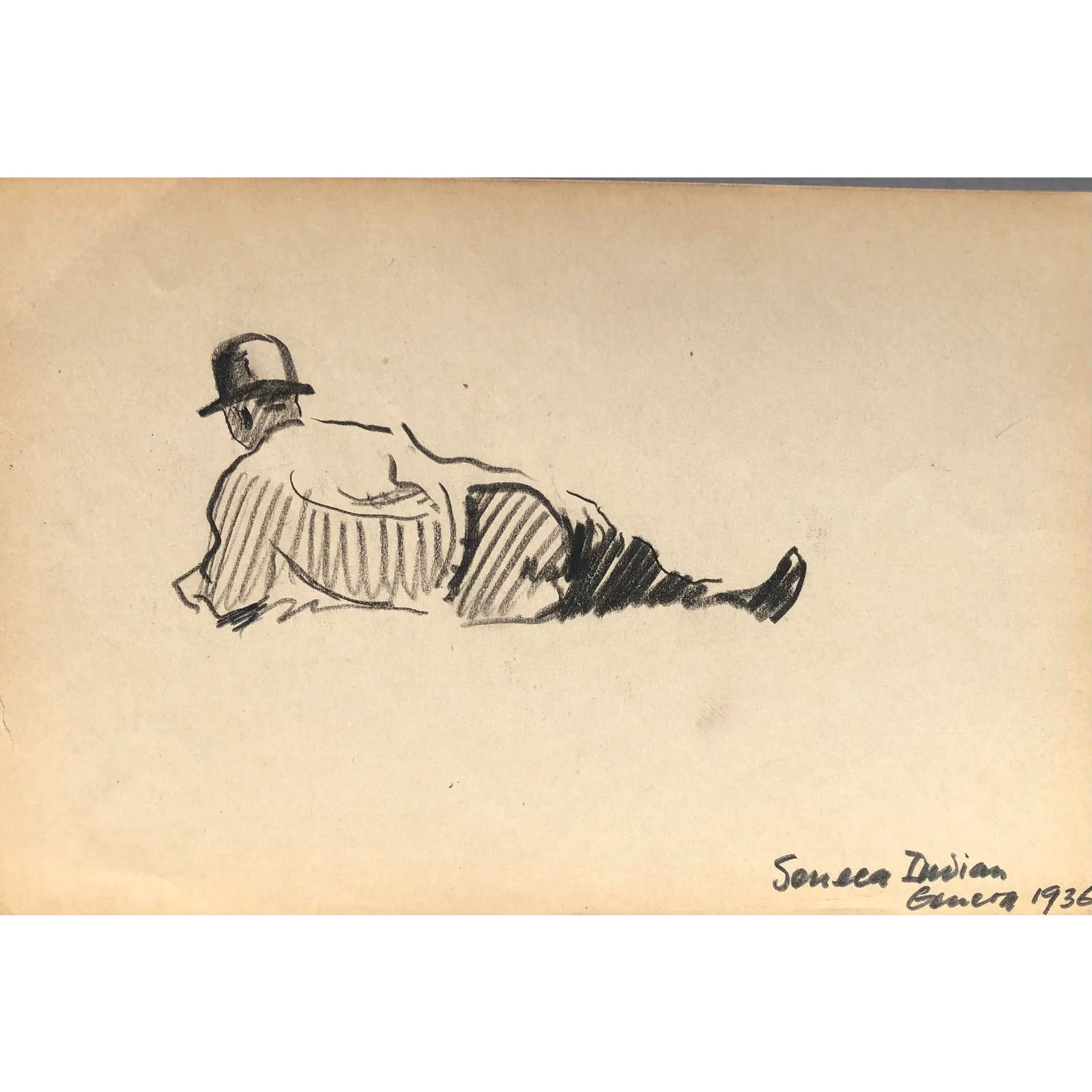 1936 Norman Kent Seneca Native American Drawing | Chairish