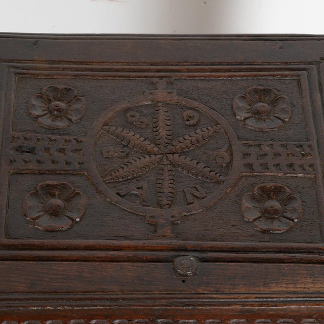 Small Baroque Carved Chest on Stand Side Table, Dated 1688 | Chairish