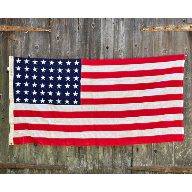 1920s Cotton Canvas 48 Star American Us Navy Flag | Chairish