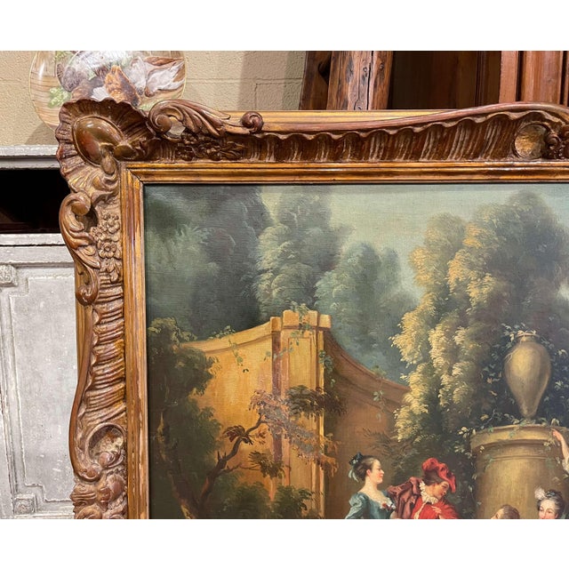 19th Century French Oil on Canvas "Fete Galante" Painting After j.b ...