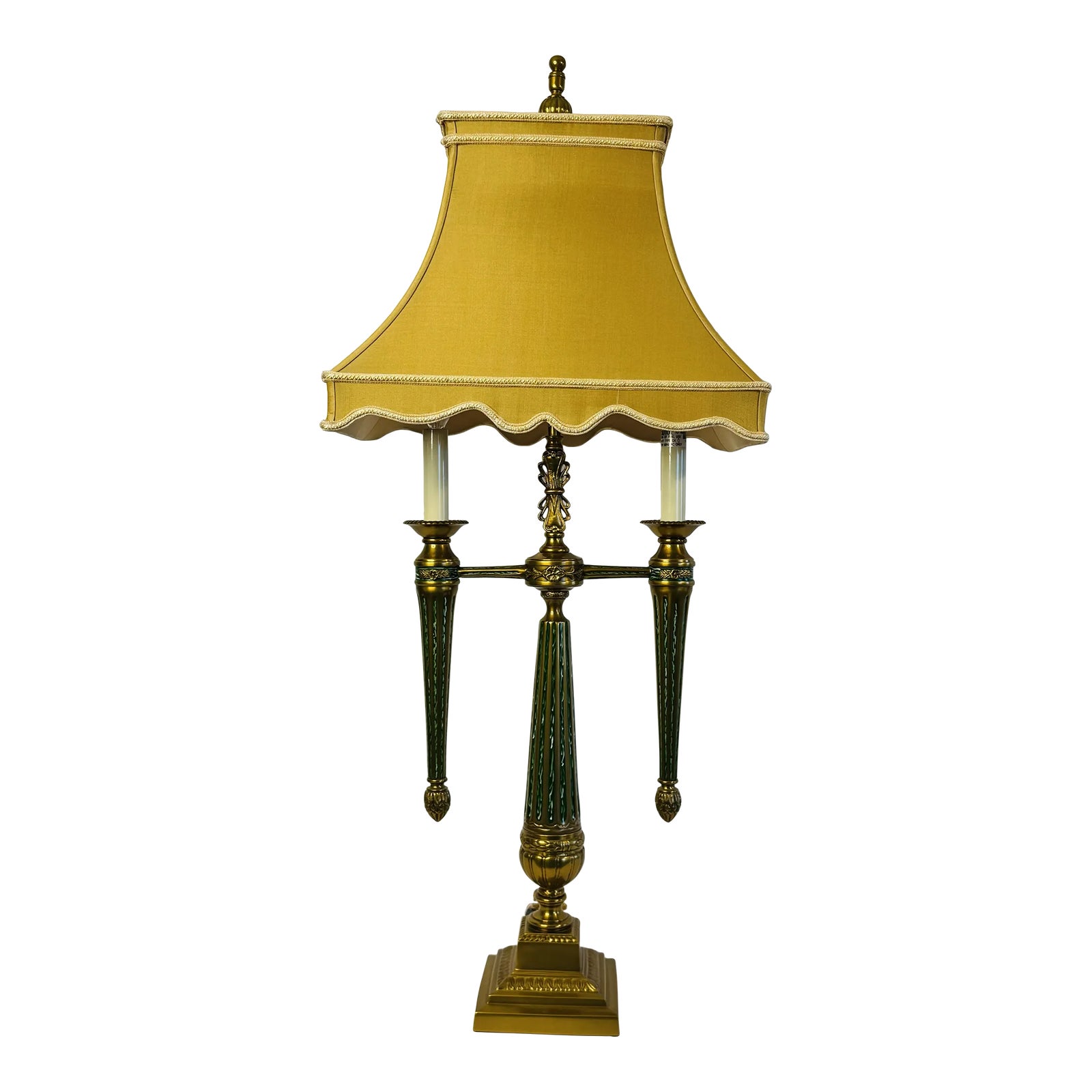 1980s Chelsea House Solid Brass Candelabra Style Table Lamp With ...