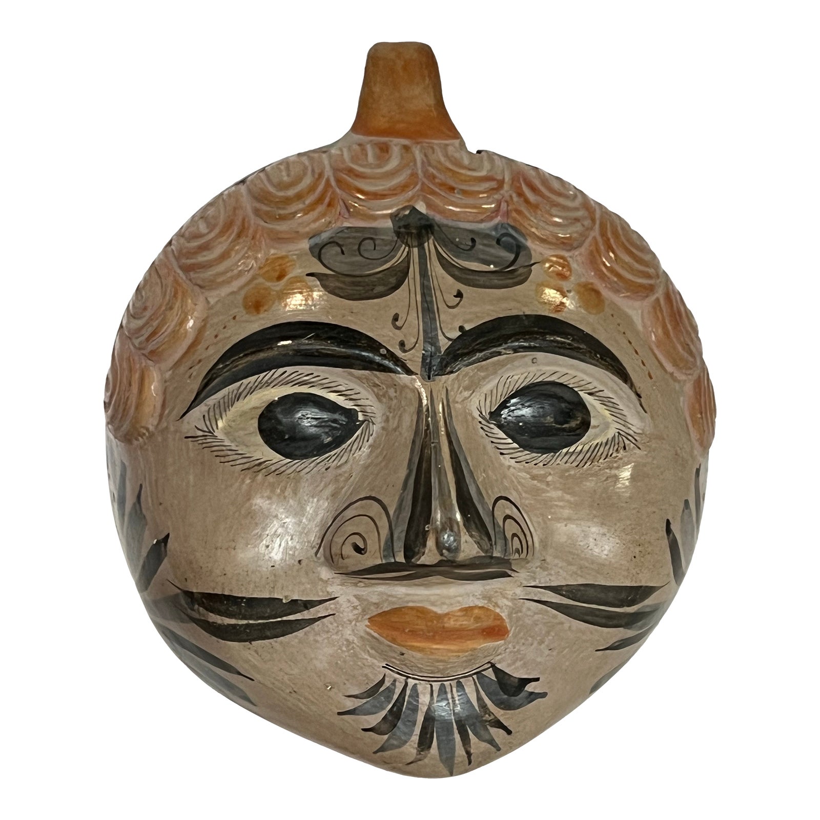 Extra Large Burnished Toanla Mexico Face Bank | Chairish