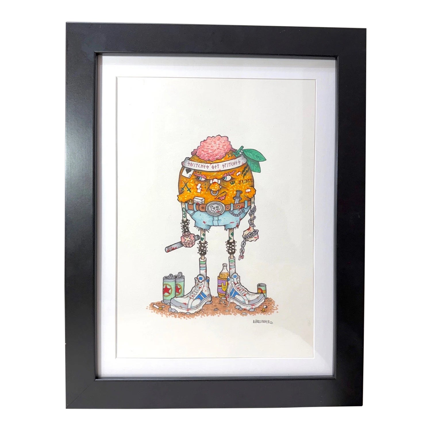1990s Original Adam Ballinger Cartoon Caricature Orange Gangster ...