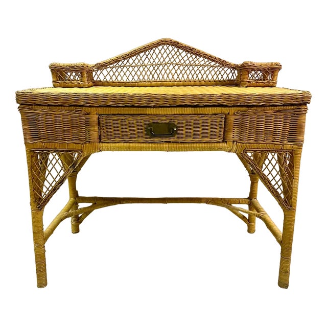 Vintage Wicker and Rattan Desk Chairish