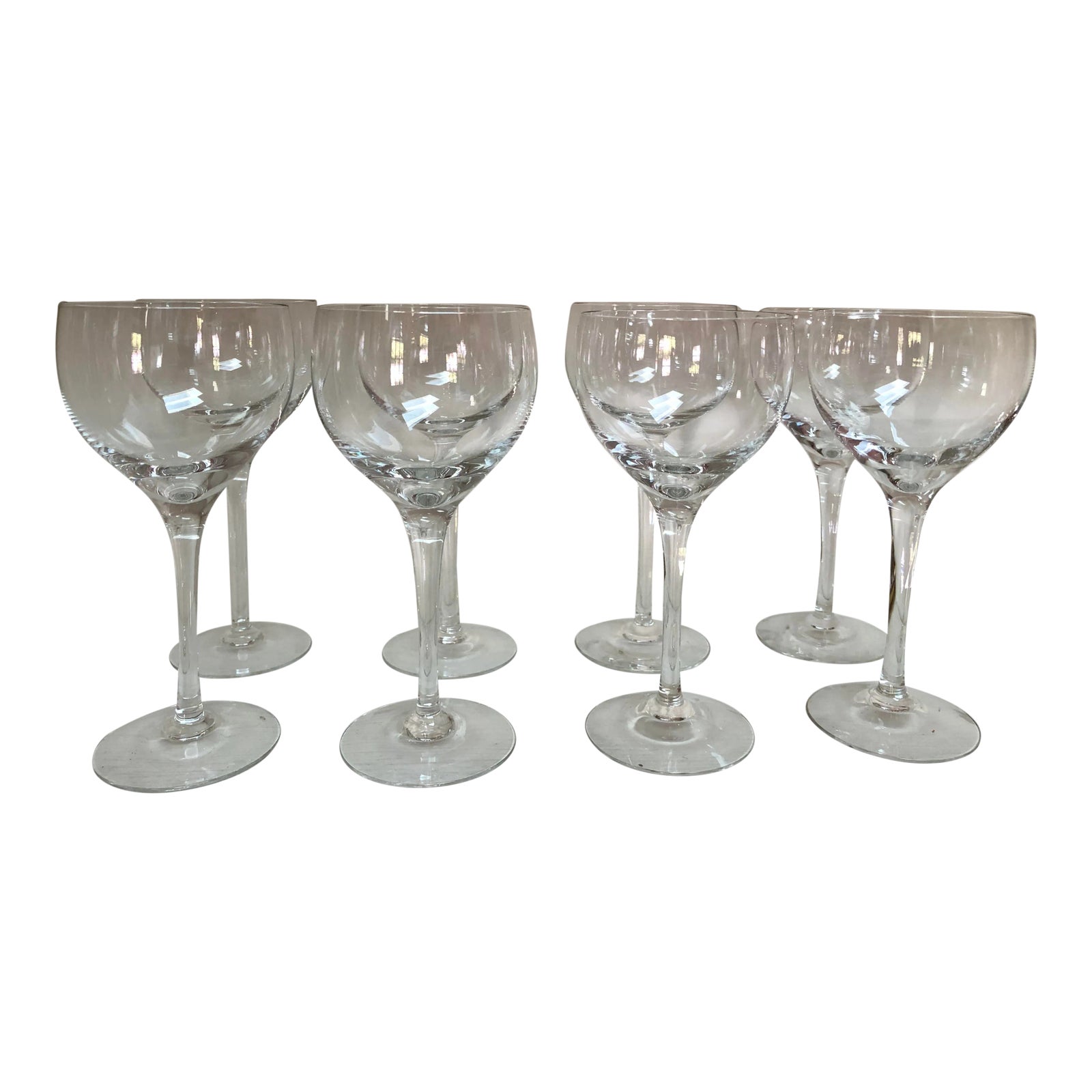 Mid 20th Century Crystal Sherry Glasses - Set of 8 | Chairish