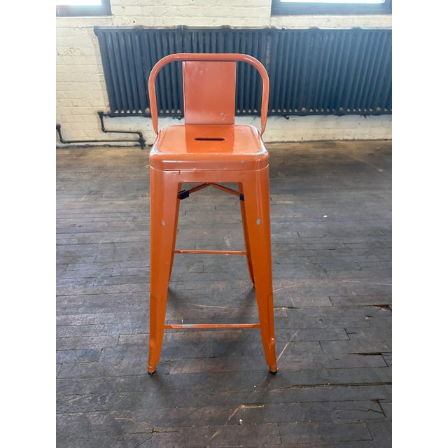 26 Vintage Tolix Style Lowback Bar Stool Iconic Orange | Chairish